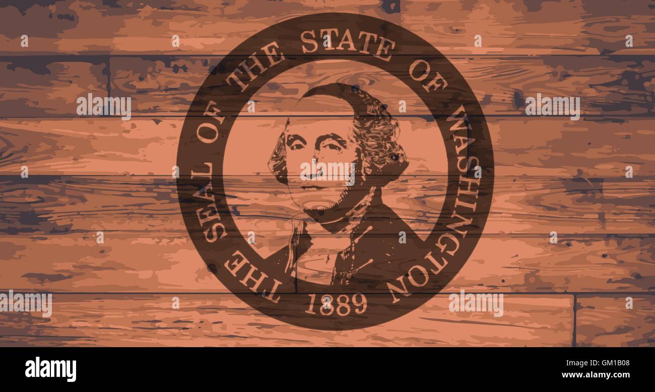 Washington State Flag and Seal Brand Stock Vector Image & Art - Alamy