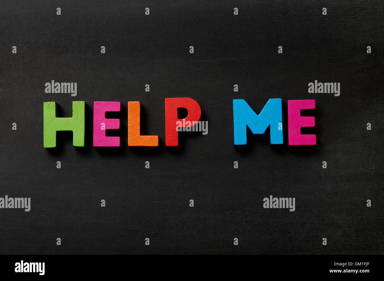 Blackboard with Help Me Stock Photo - Alamy