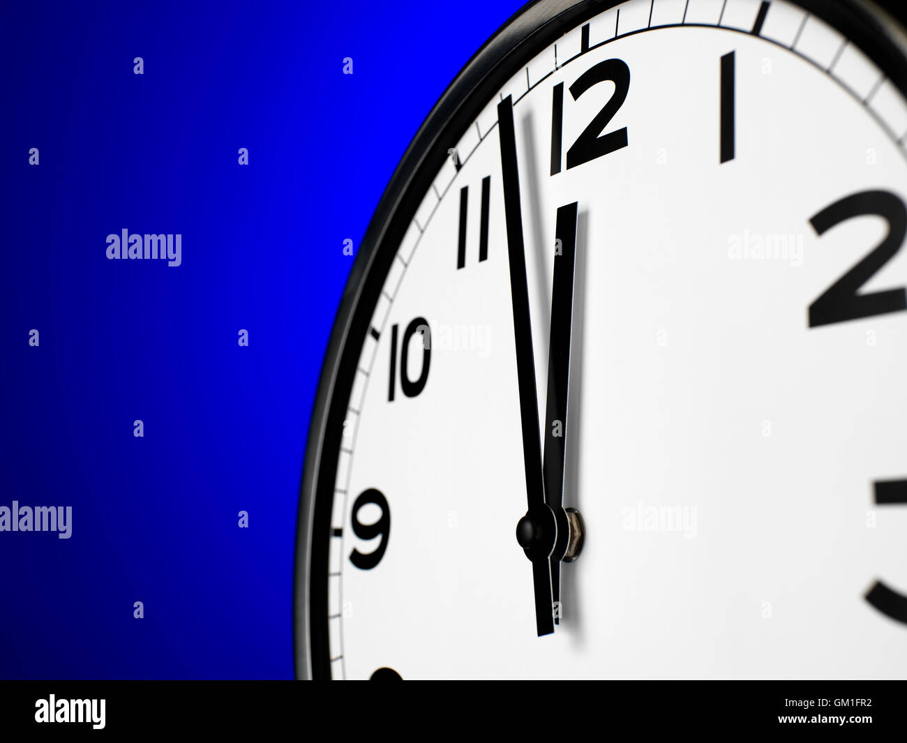 Close up clock face at 12 O'Clock Stock Photo - Alamy