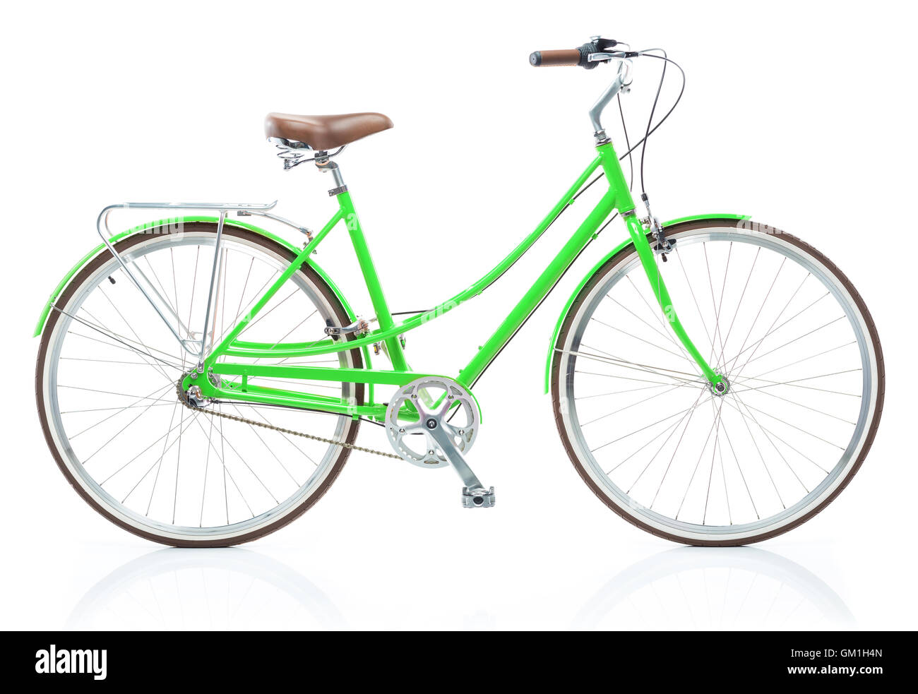 Stylish womens green bicycle isolated on white background Stock Photo ...