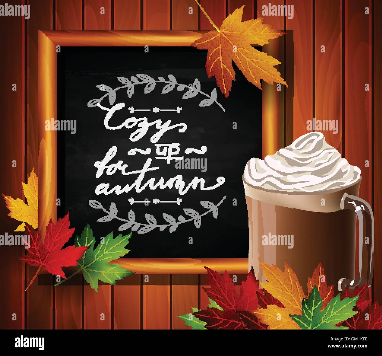 Chalkboard with autumn leaves Stock Vector Image & Art - Alamy