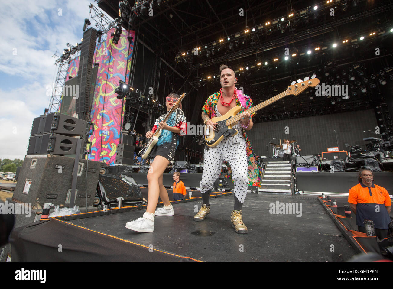 JinJoo Lee (left) and Cole Whittle of DNCE the opening act at Hylands ...