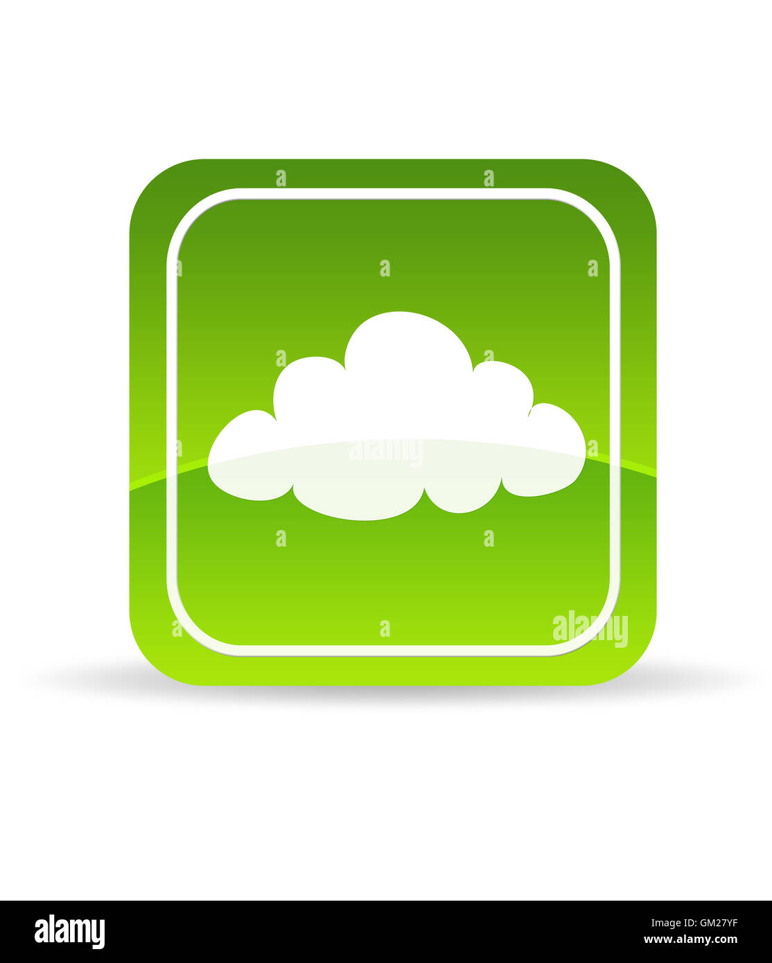Green Cloud Computing Icon Stock Photo - Alamy