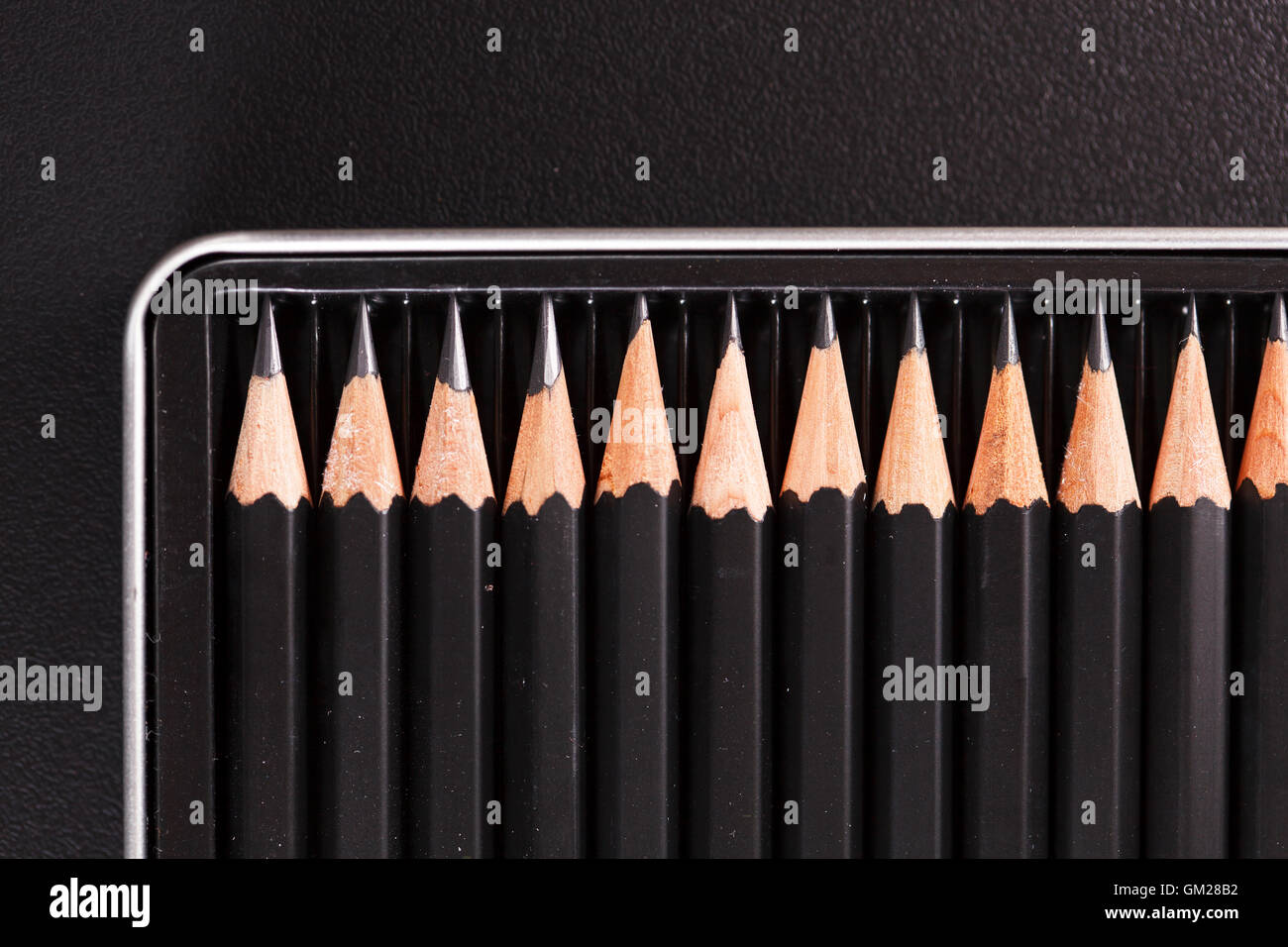 Set of black pencils Stock Photo - Alamy
