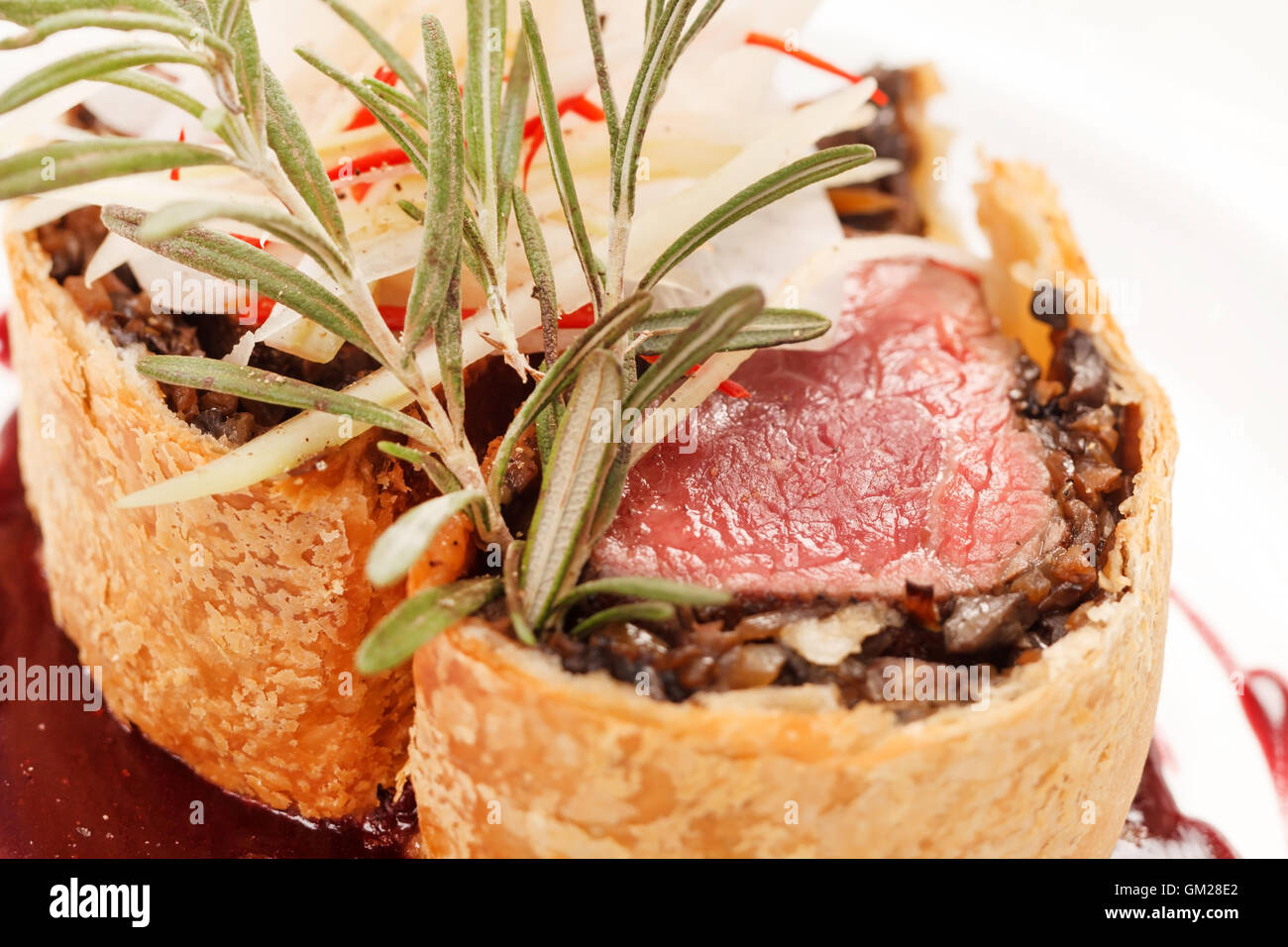 Fillet Wellington with fresh herbs Stock Photo - Alamy