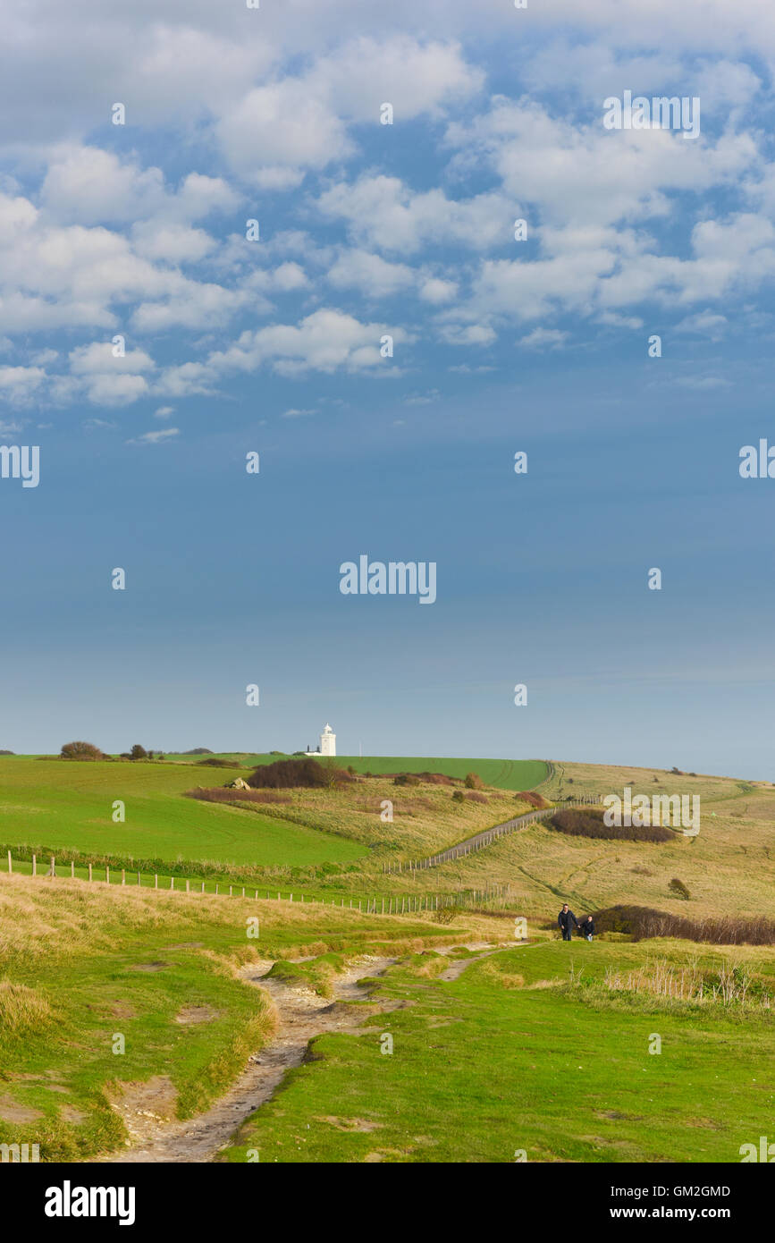 South Foreland and Langdon Cliffs with a view of the South Foreland ...