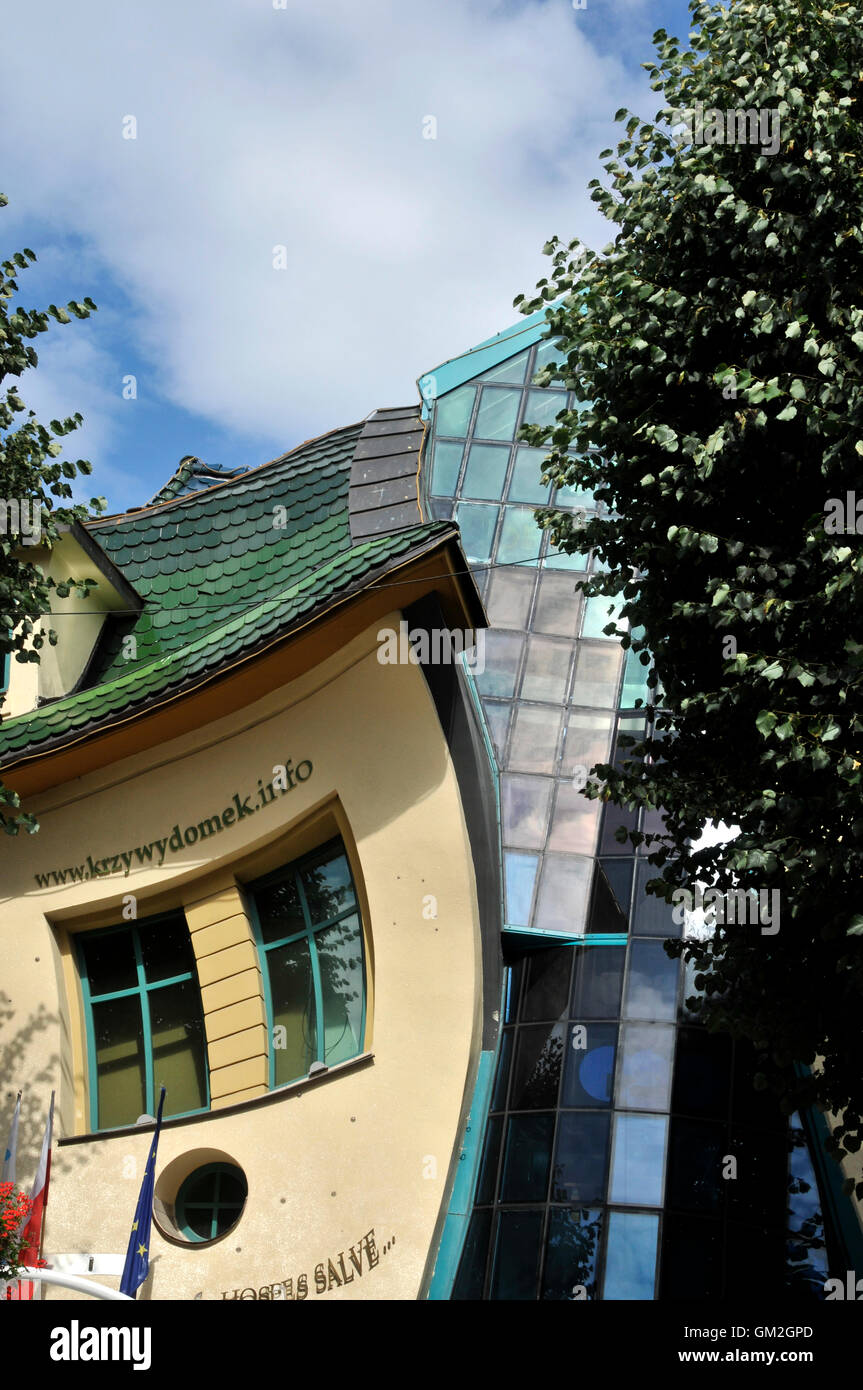 sopot poland crooked house architecture photo tourist attraction Krzywy Domek sunny holiday ...