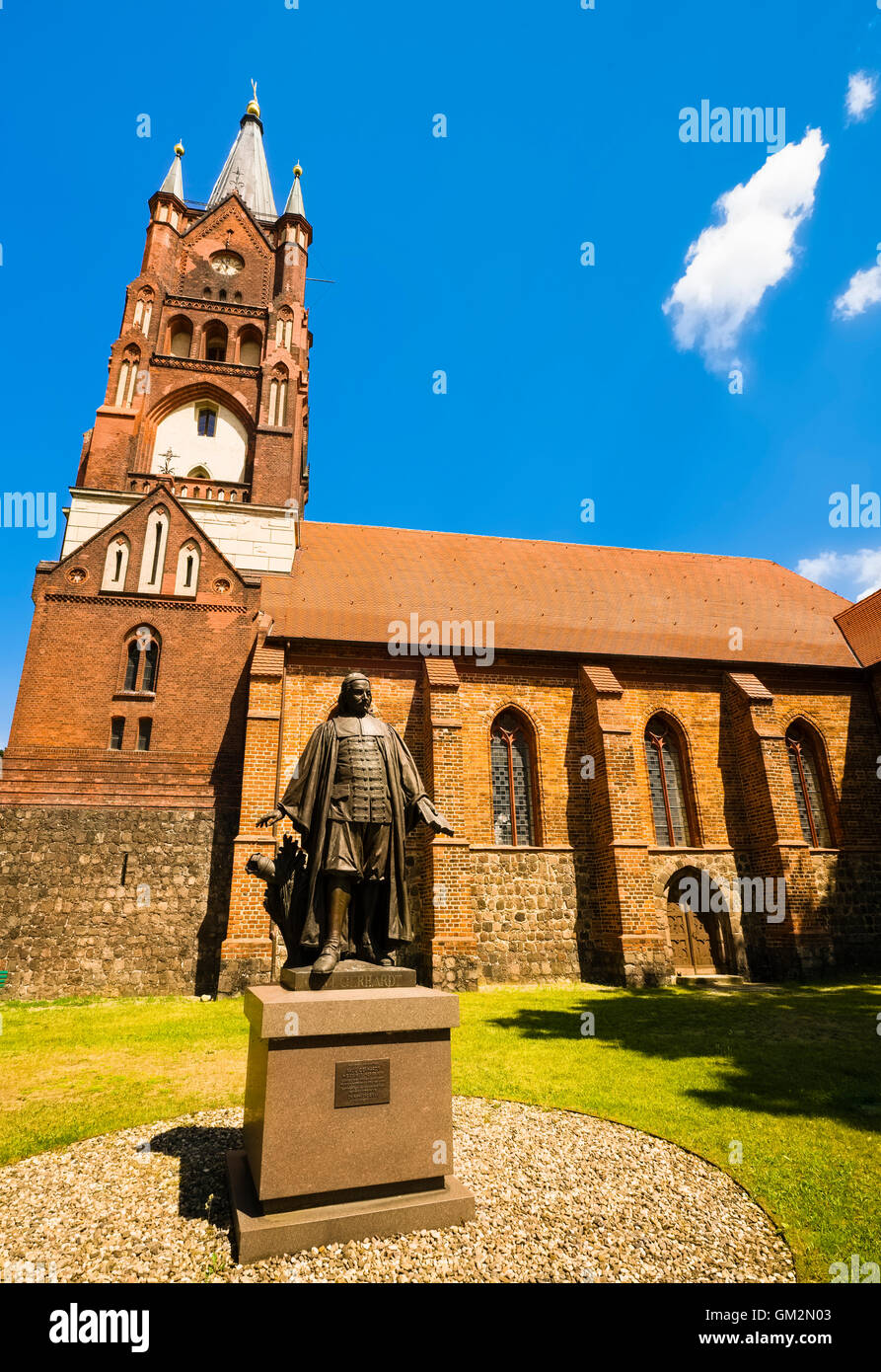 Monument of Paul Gerhardt in front of St. Moritz Church, Mittenwalde ...