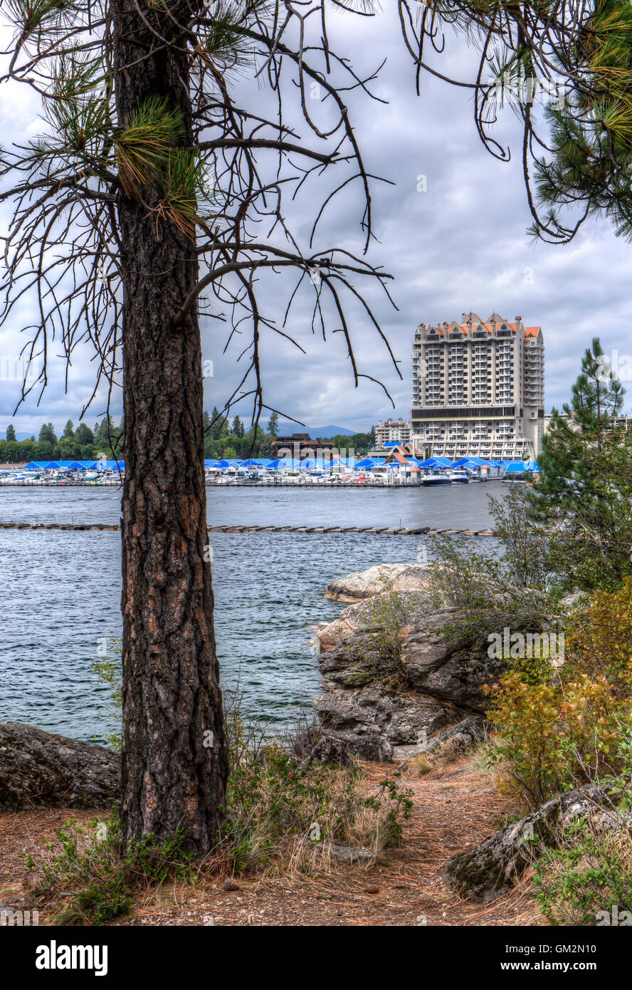 Coeur d'Alene Lake and resort area Stock Photo - Alamy