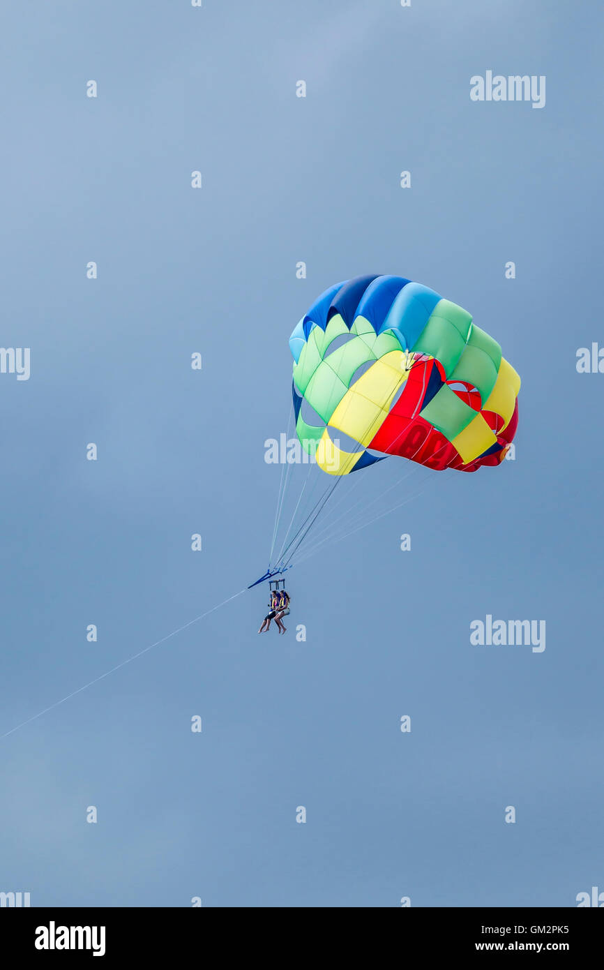 Parasailing up high Stock Photo - Alamy