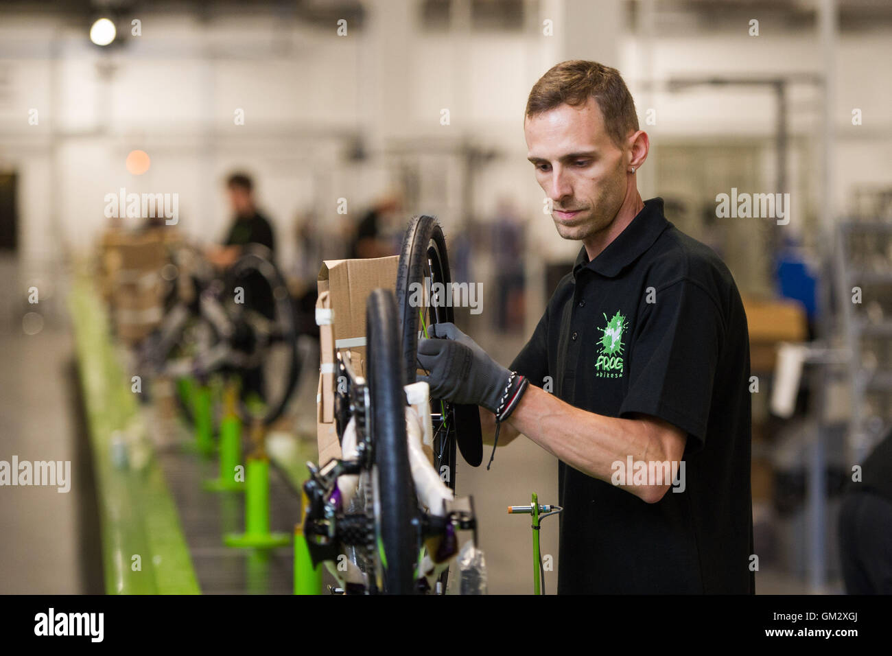 The production line at the Frog Bikes factory - manufacturer of ...
