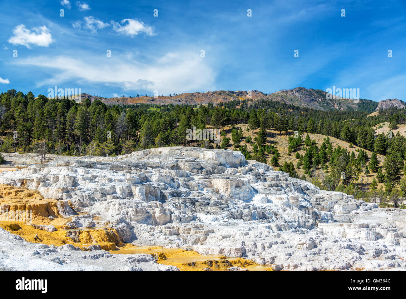 Travertine terraces yellowstone hi-res stock photography and images - Alamy
