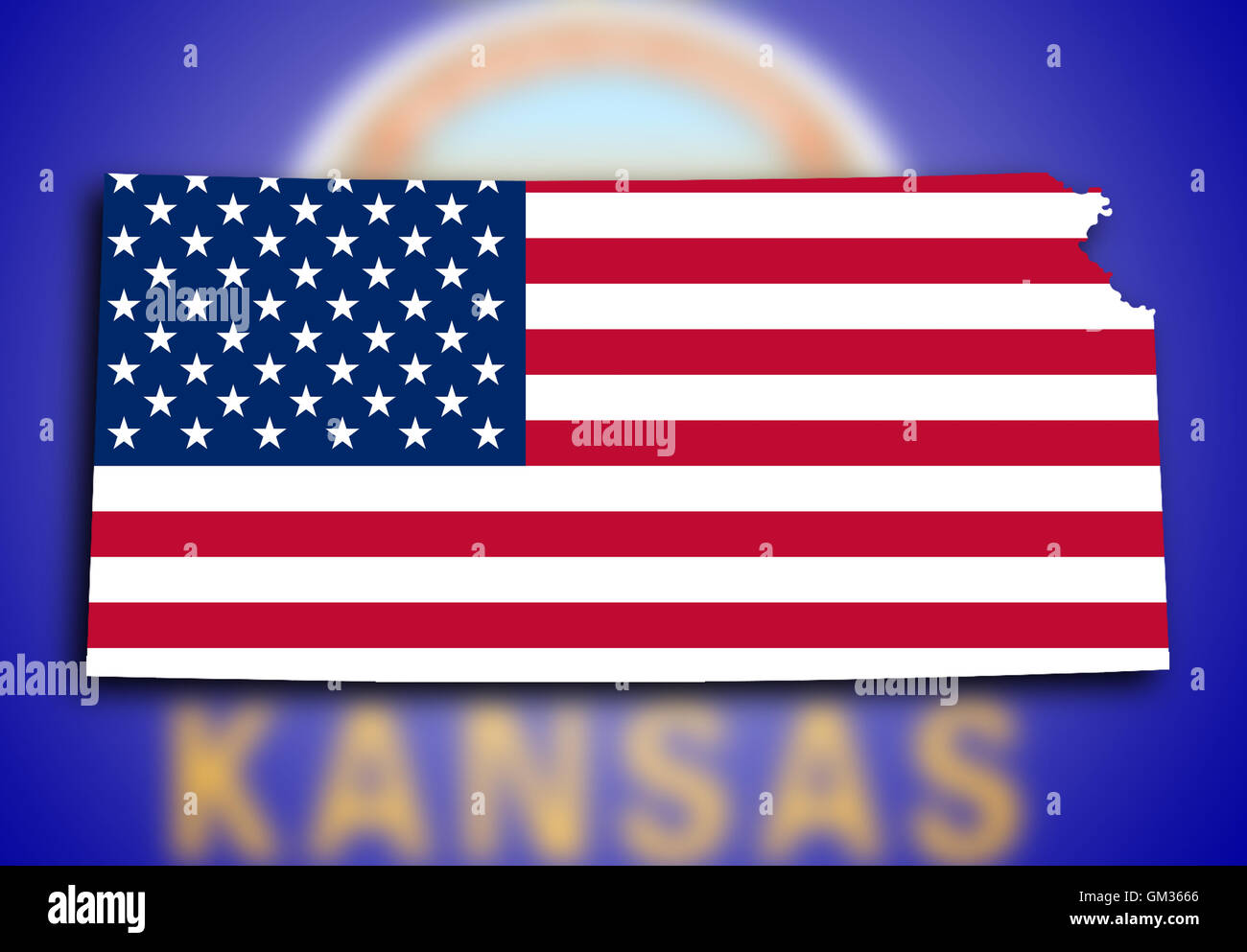 Kansas map relief hi-res stock photography and images - Alamy