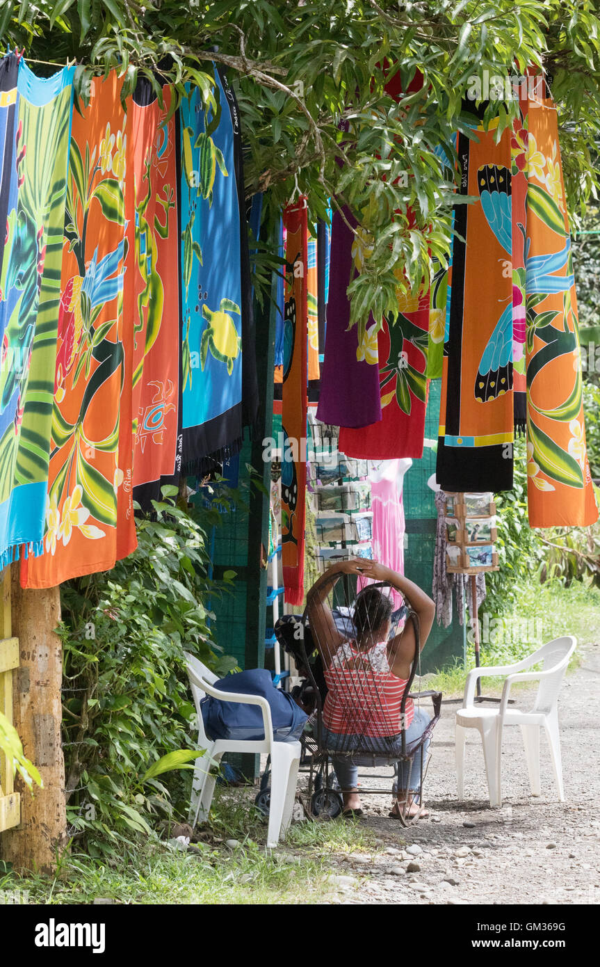 Colourful street stall, Dominical village, Costa Rica Central America ...