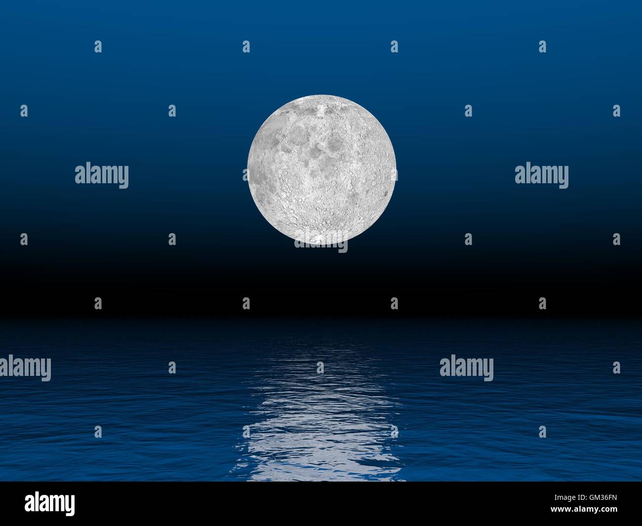 Moonlight - 3D render Stock Photo - Alamy