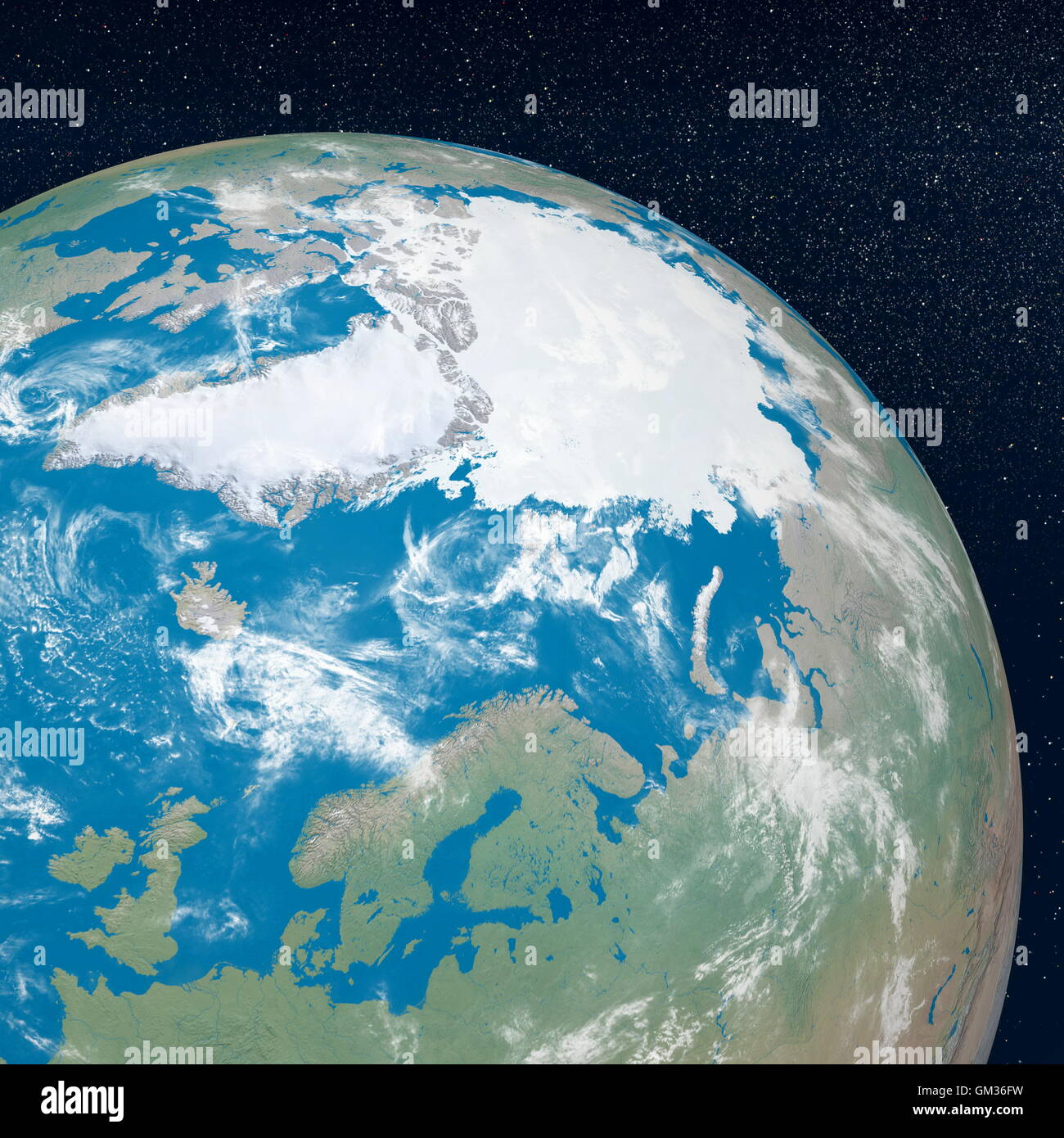 Earth blue globe arctic view hi-res stock photography and images - Alamy
