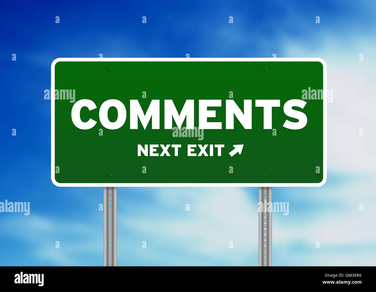 Green Road Sign - Comments Stock Photo - Alamy