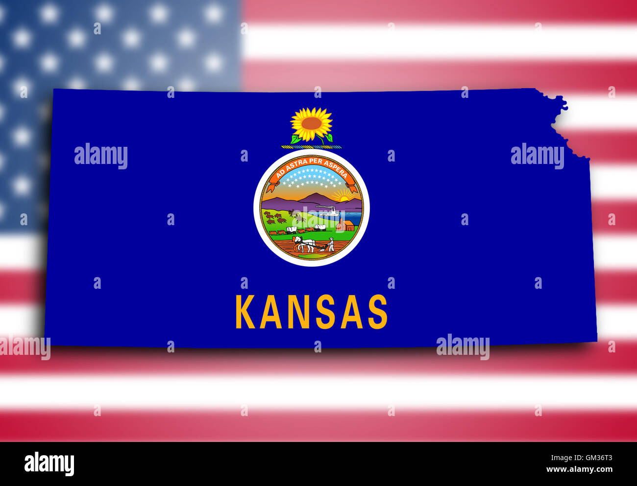 Kansas relief map hi-res stock photography and images - Alamy