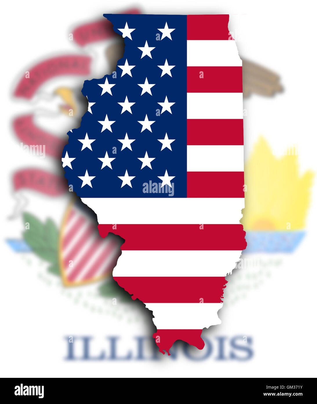 Map of Illinois Stock Photo - Alamy