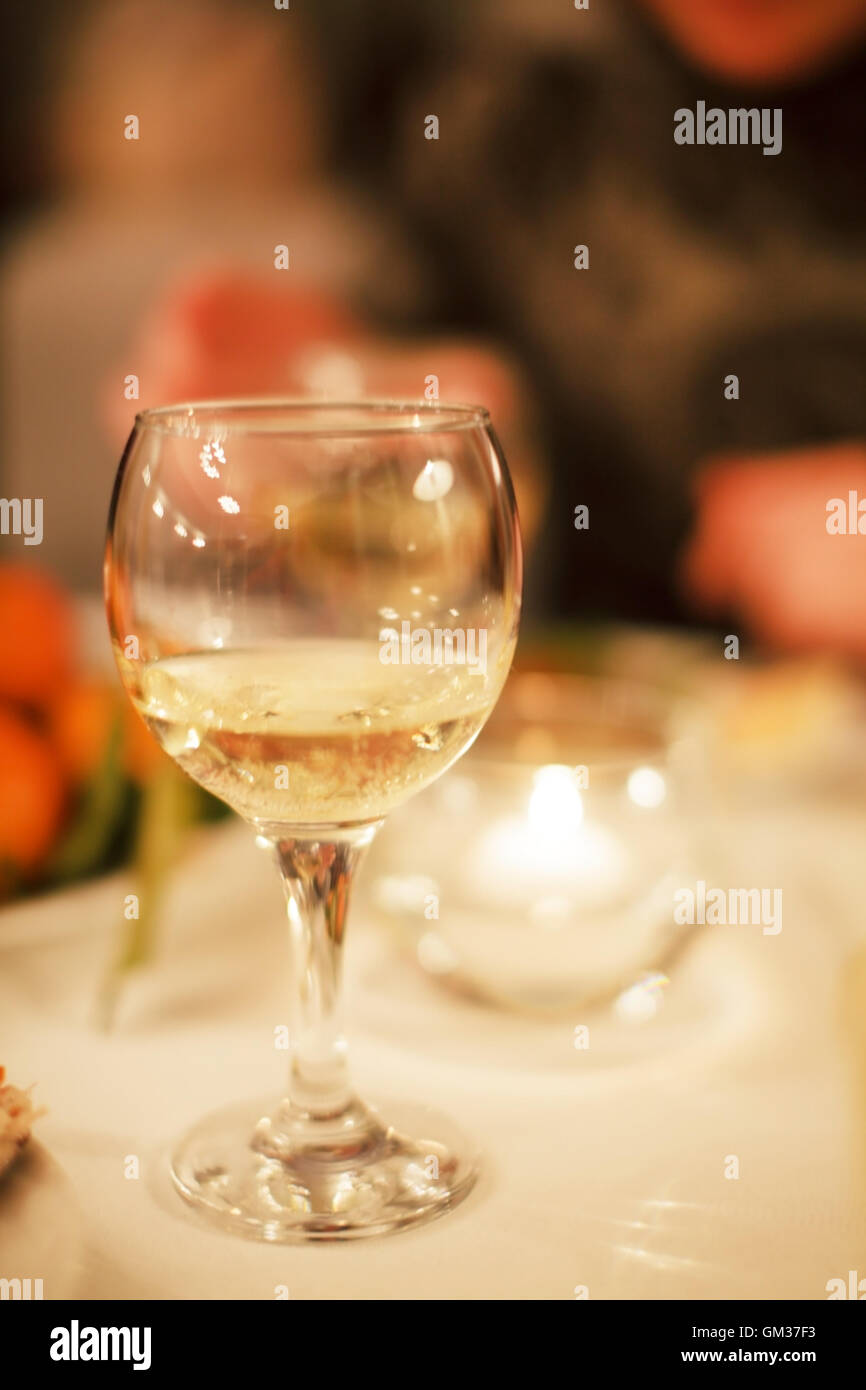 white wine on the table Stock Photo - Alamy