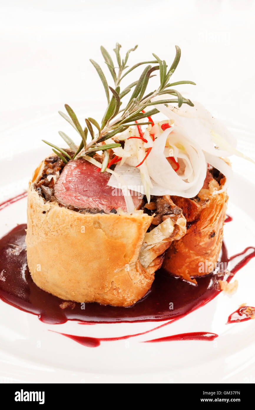 Fillet Wellington with fresh herbs Stock Photo - Alamy