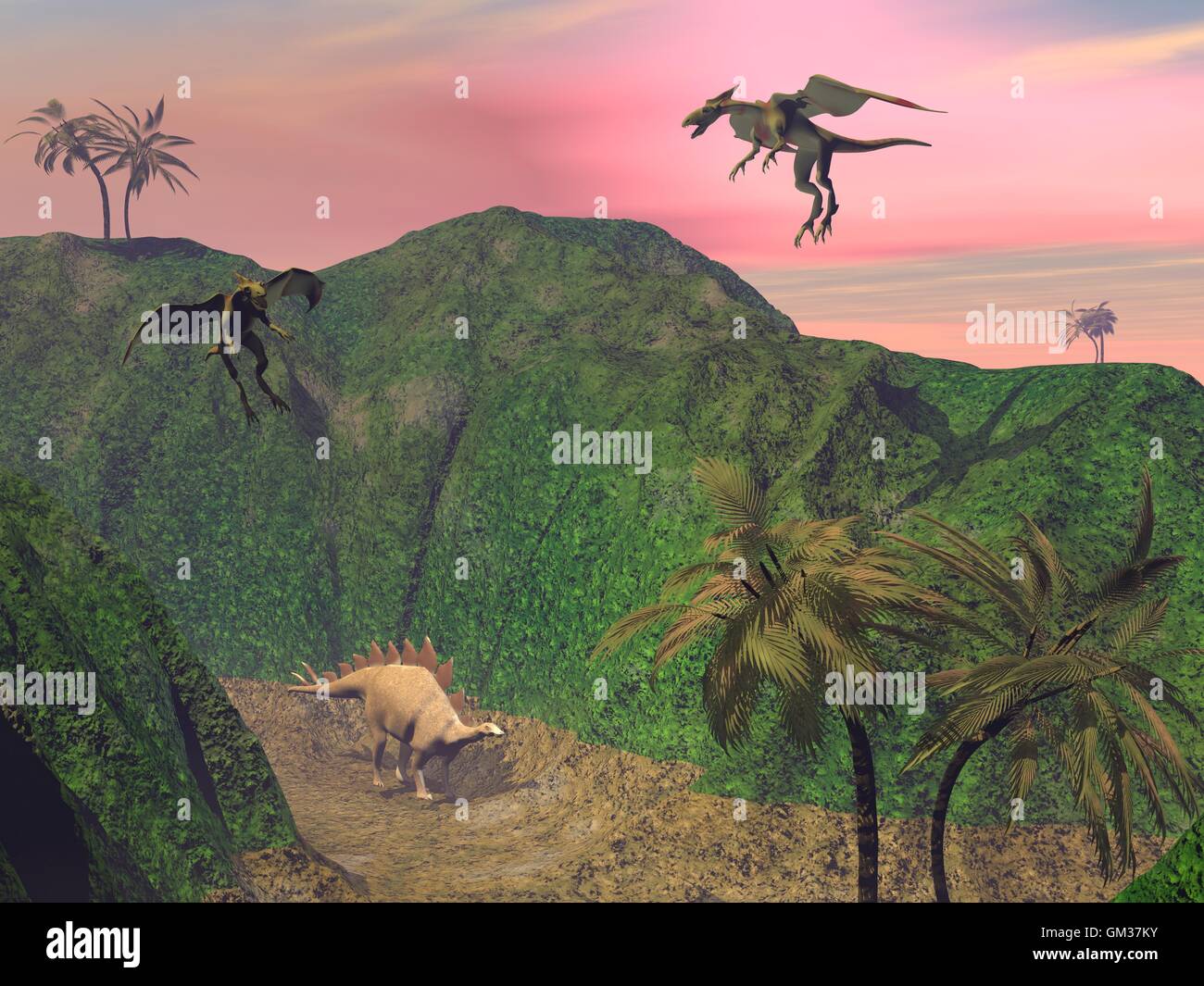 Stegosaurus prehistoric scene hi-res stock photography and images - Alamy