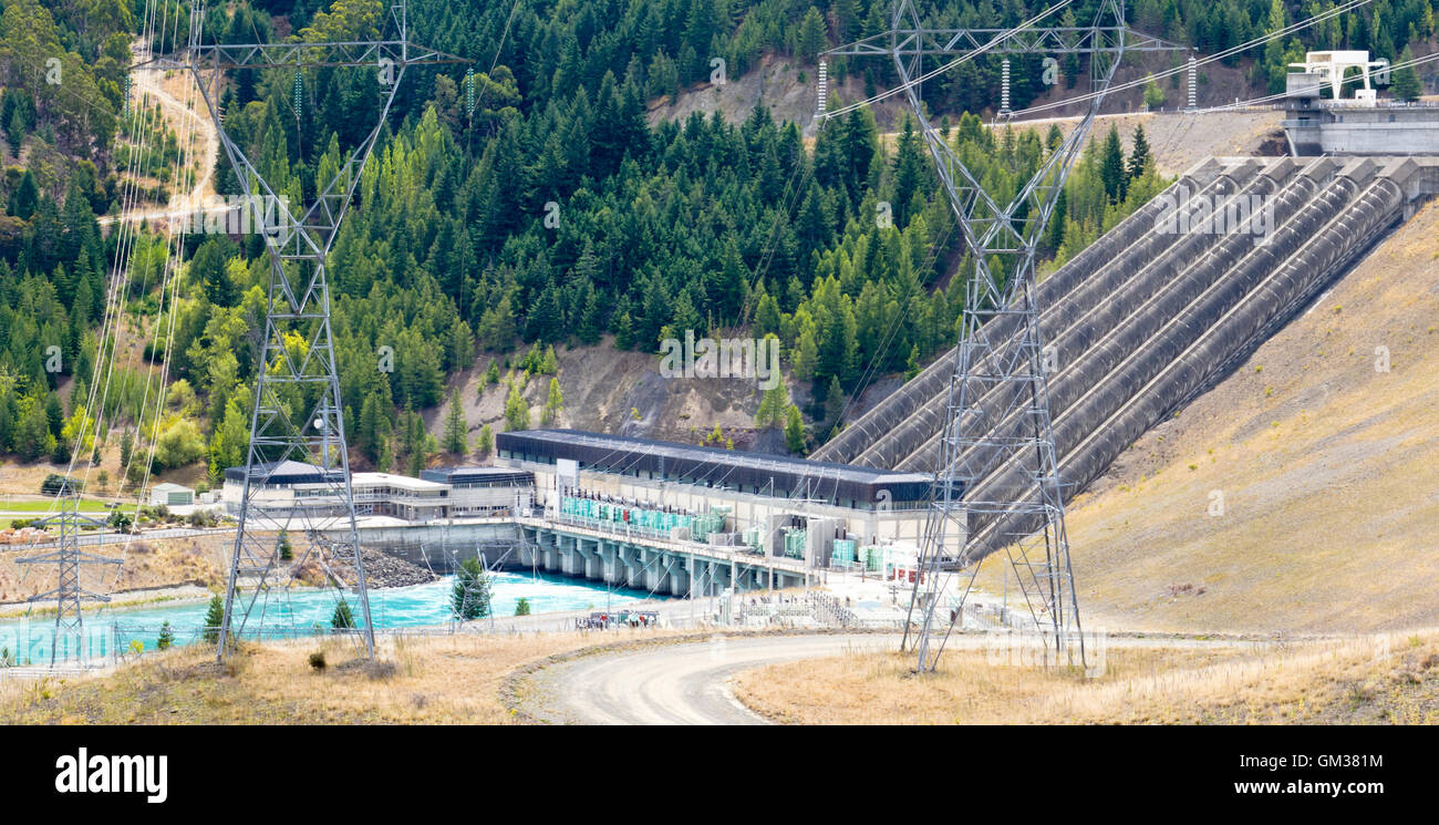 Hydro power generator transmission line pylons Stock Photo - Alamy