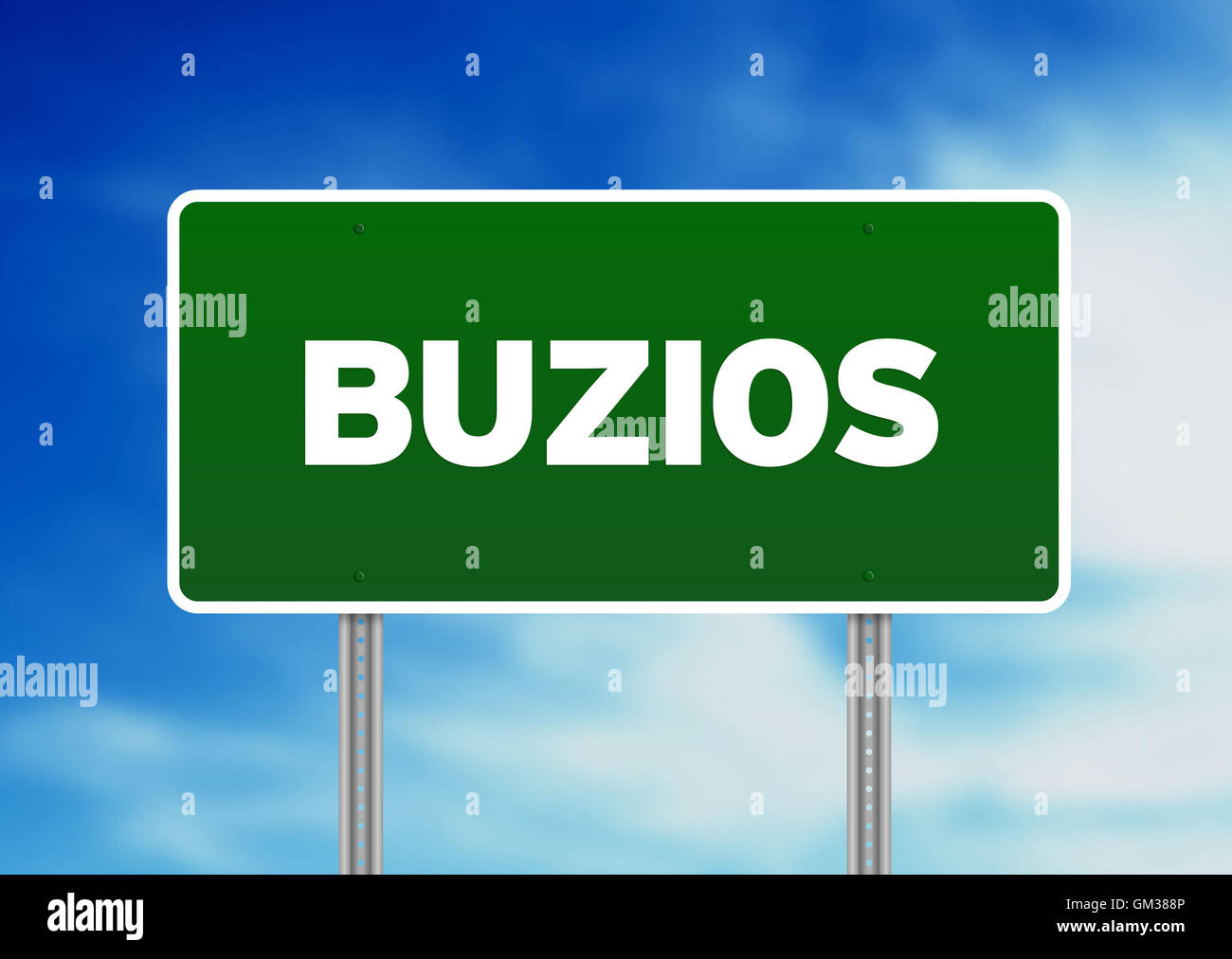 Green Road Sign - Buzios Stock Photo - Alamy