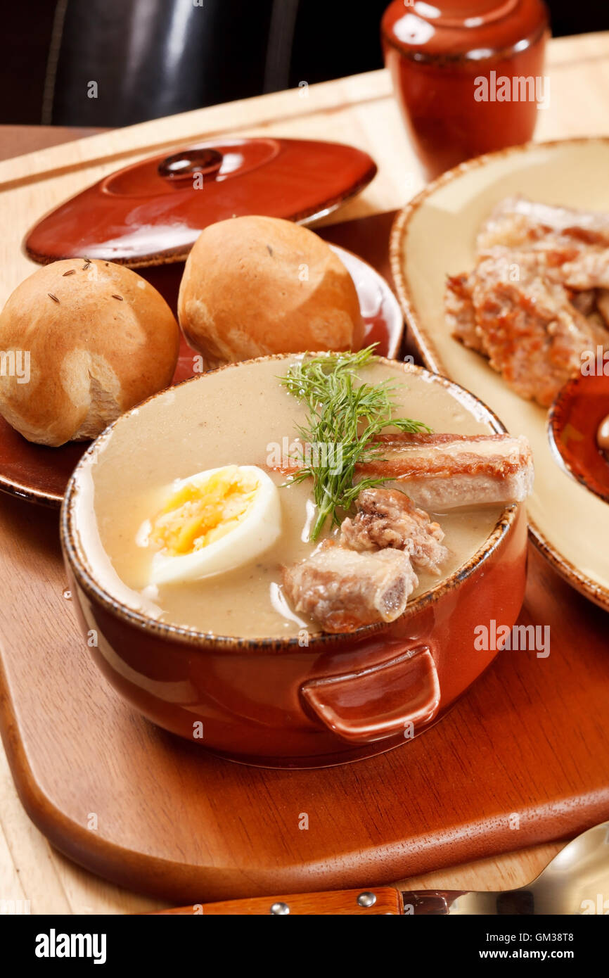 traditional soup with ribs Stock Photo - Alamy