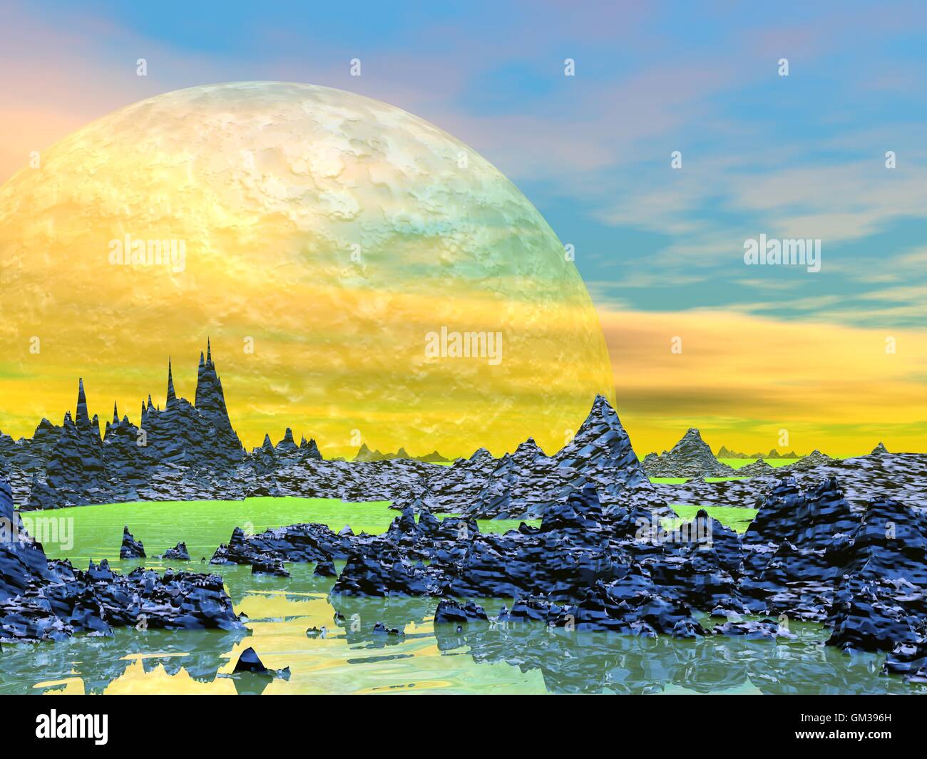 3d render fantasy alien landscape hi-res stock photography and images ...