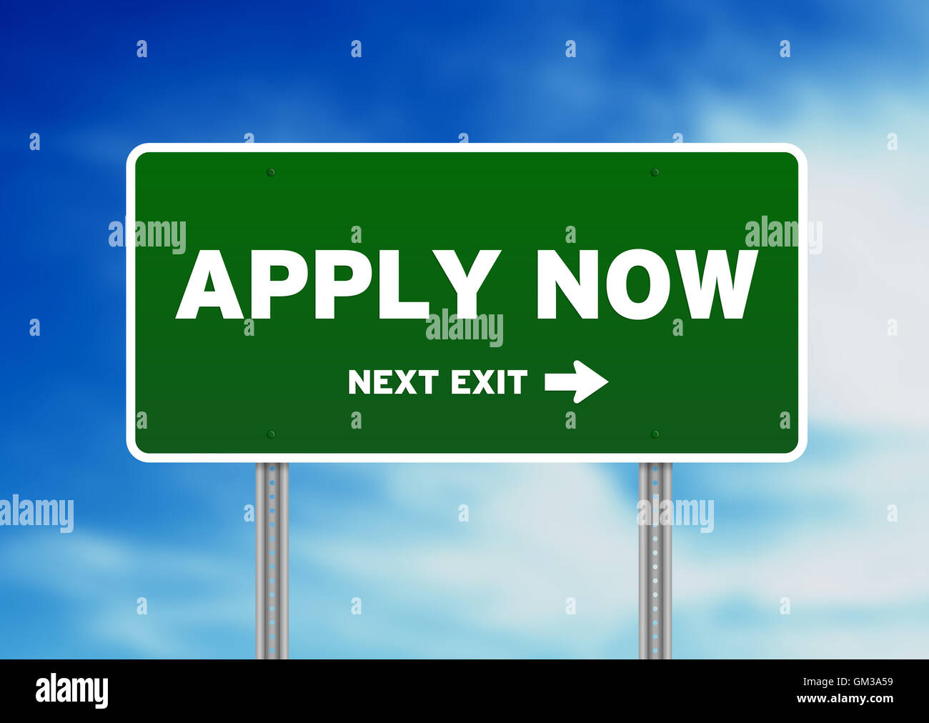 Apply Now Road Sign Stock Photo - Alamy