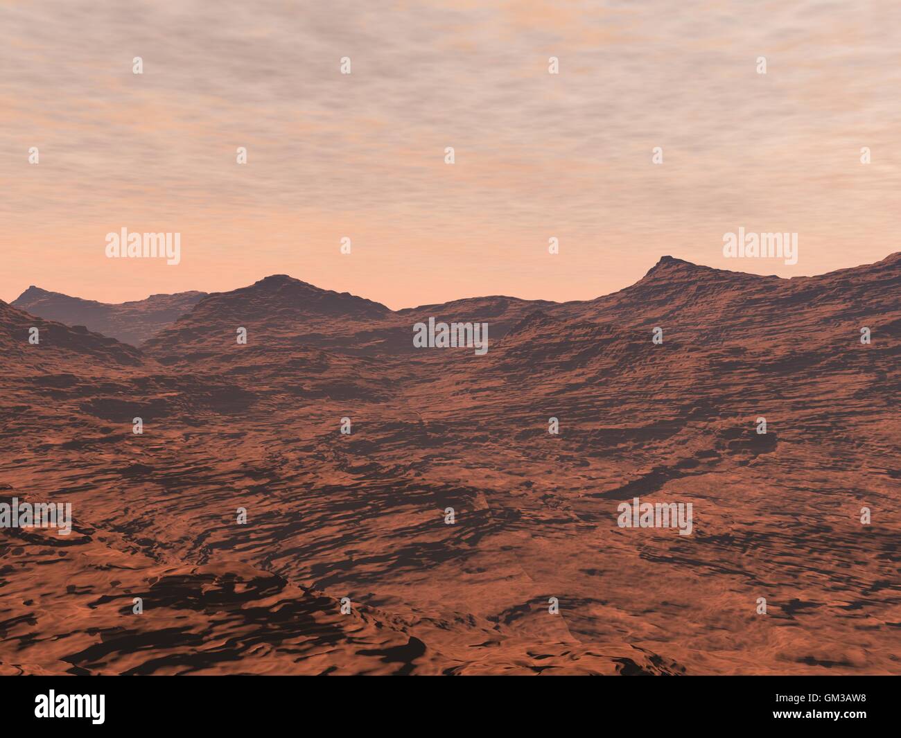Mars landscape - 3D render Stock Photo - Alamy