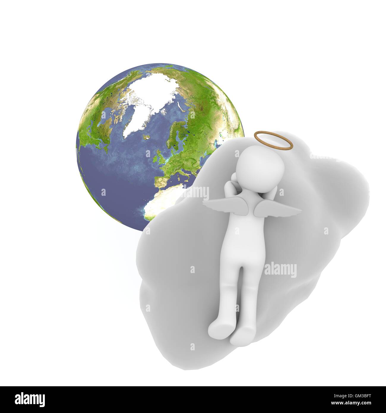 angel sitting on a cloud Stock Photo - Alamy