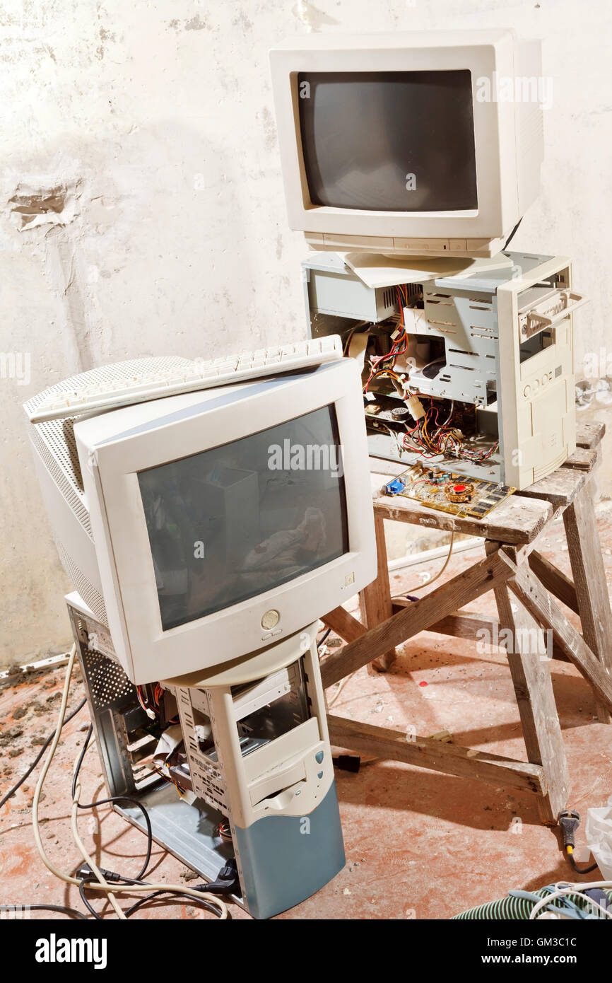 Destroyed computer hi-res stock photography and images - Alamy