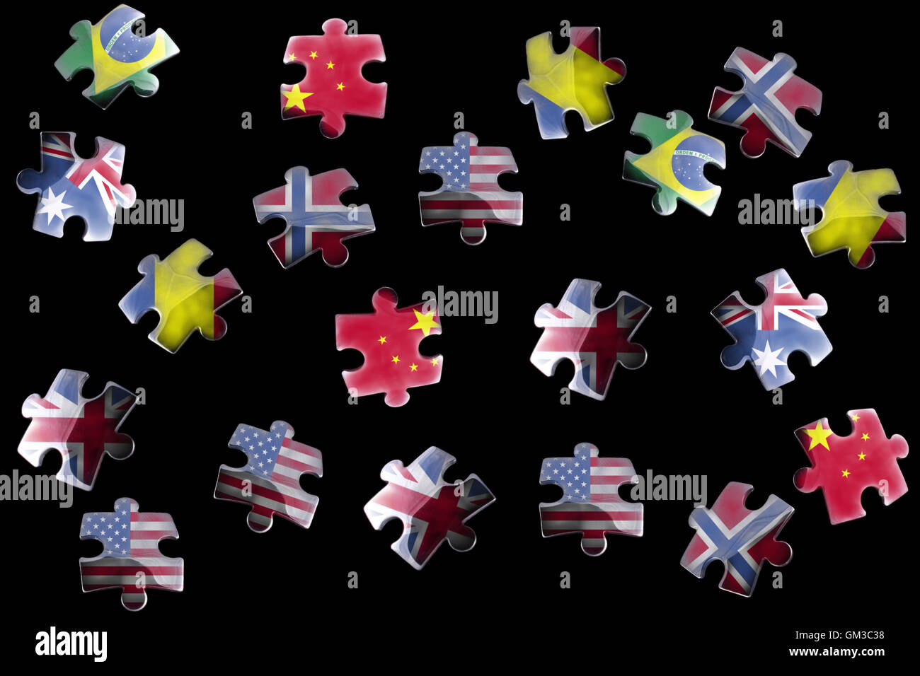 Jigsaw puzzle piece usa flag hi-res stock photography and images - Alamy