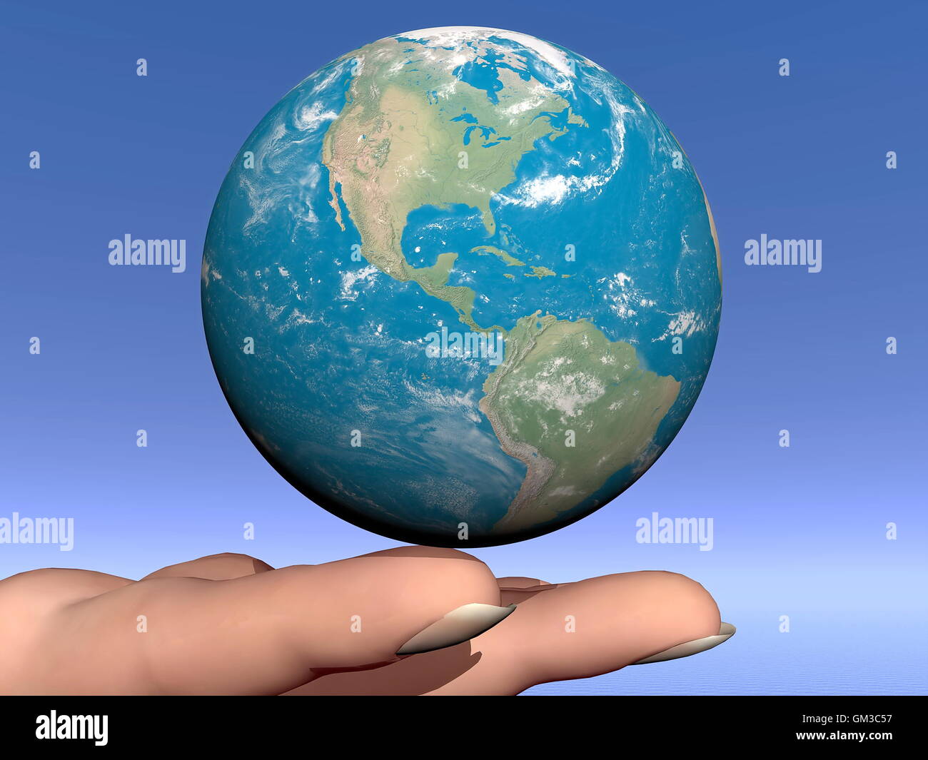 Sustaining earth - 3D render Stock Photo - Alamy
