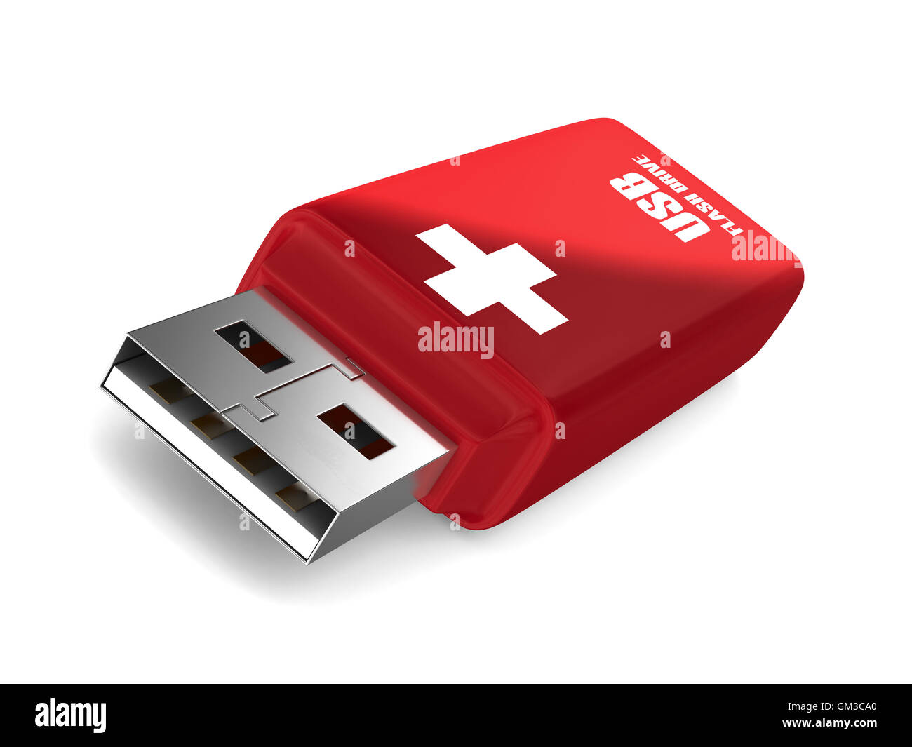 rescue usb flash drive on white background. Isolated 3D image Stock ...