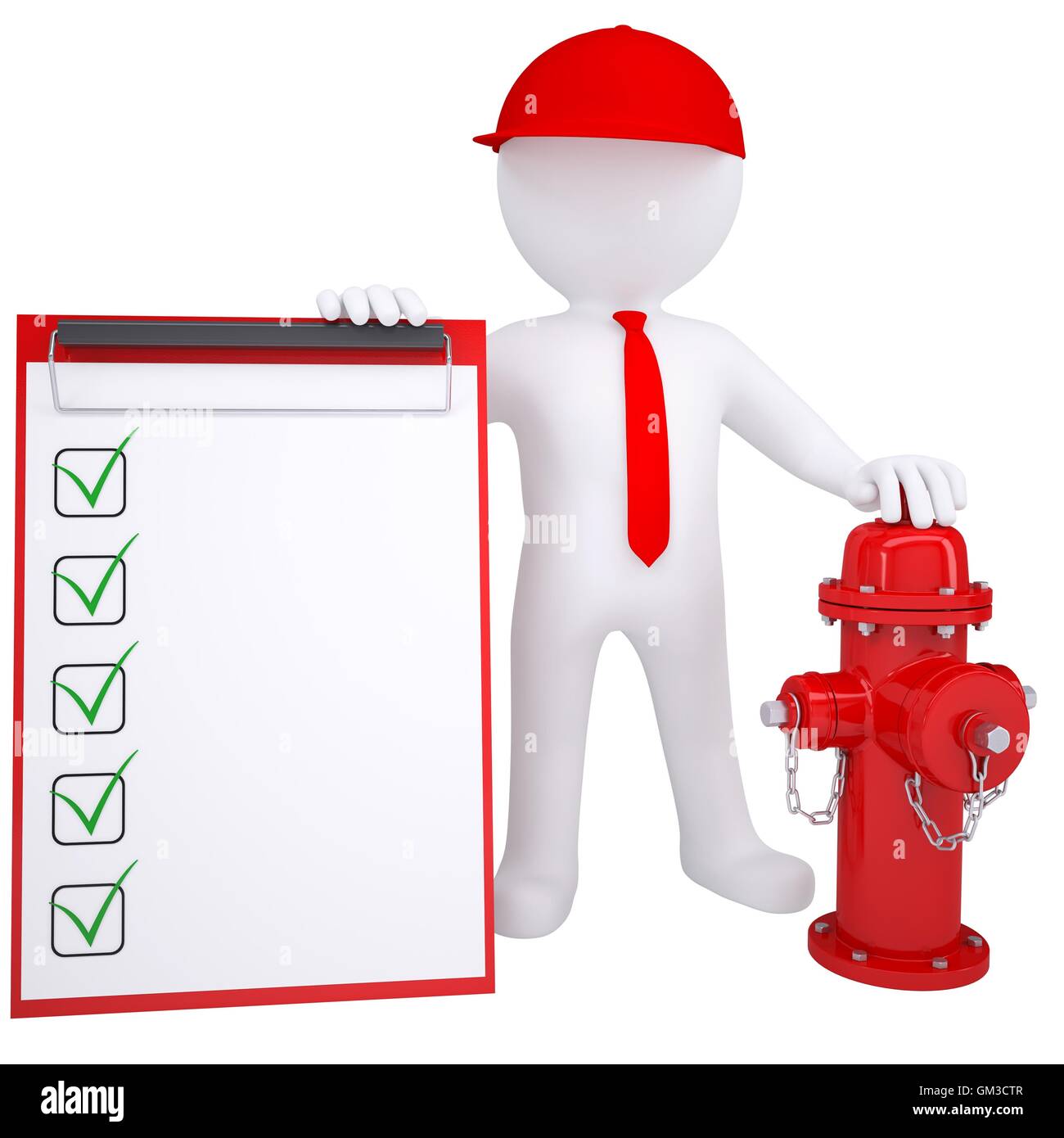 3d white man next to a fire hydrant Stock Photo - Alamy