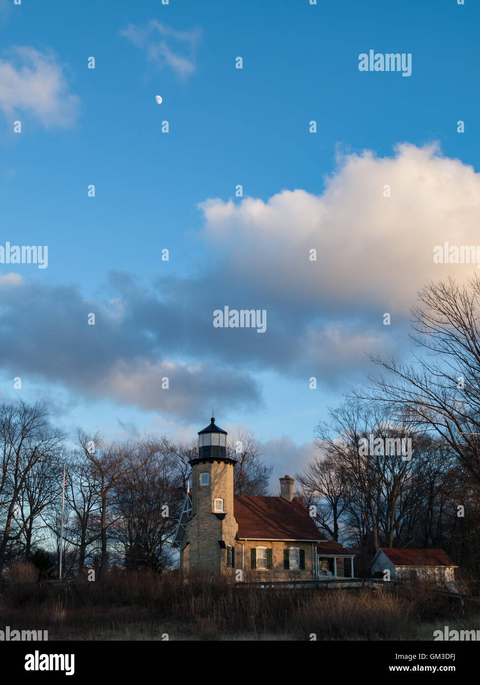 White River Channel and Lighthouse - Whitehall Michigan, Wabiningo ...