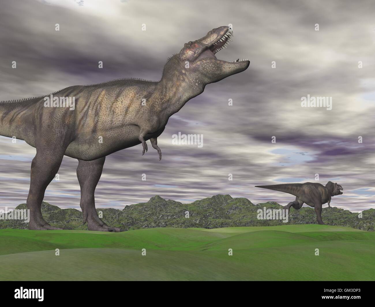 3d digital render running dinosaur hi-res stock photography and images ...