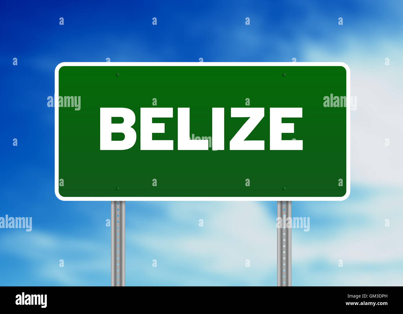 Belize Highway Sign Stock Photo - Alamy