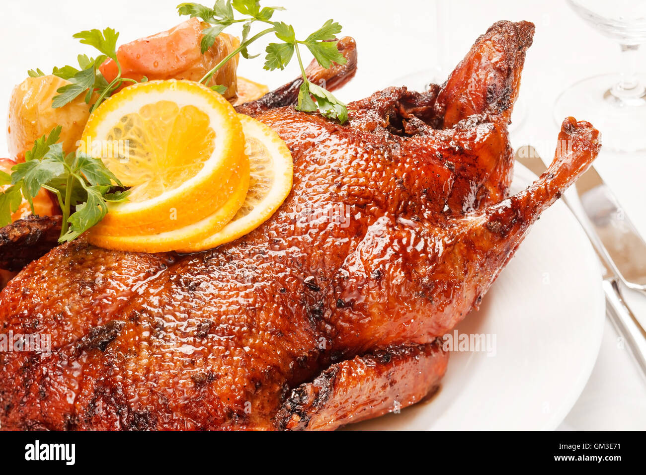 Christmas roast goose Stock Photo - Alamy