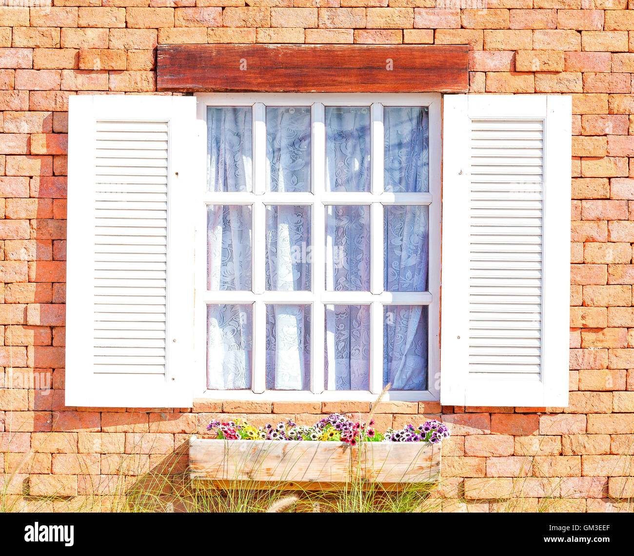 Vintage white window Stock Photo - Alamy