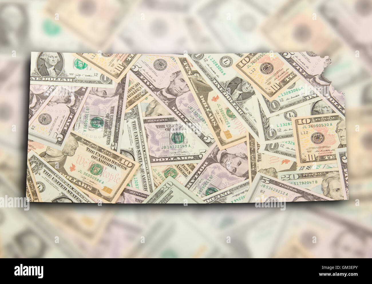 Kansas map relief hi-res stock photography and images - Alamy