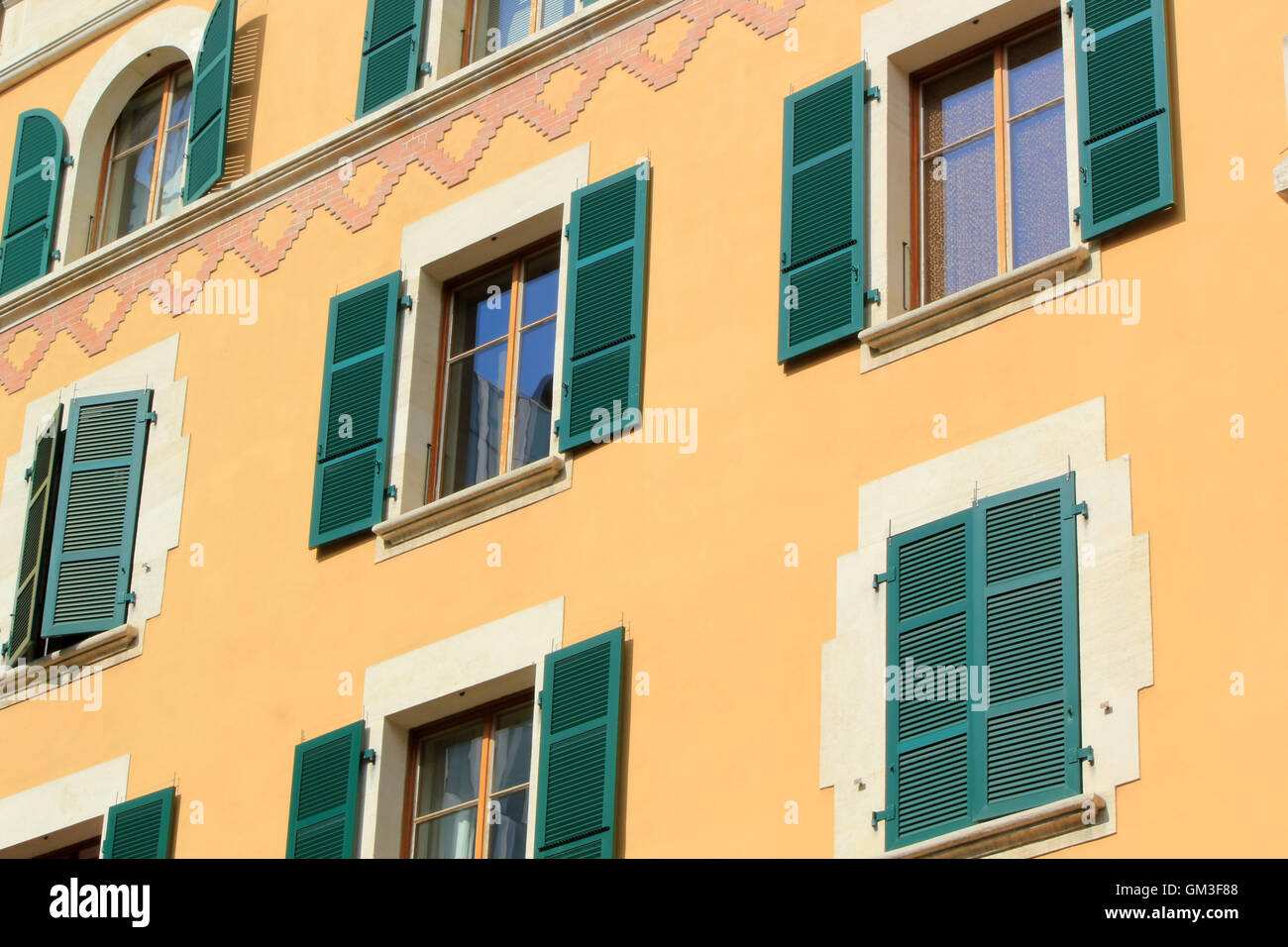 Facade of a building in Geneva, Switzerland Stock Photo - Alamy