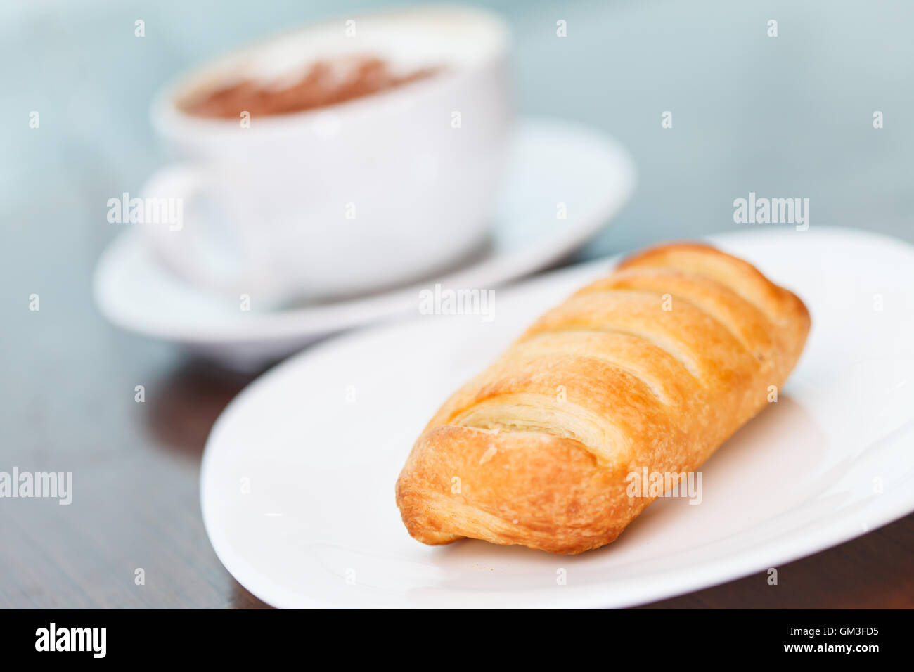coffee with puff pastry Stock Photo - Alamy
