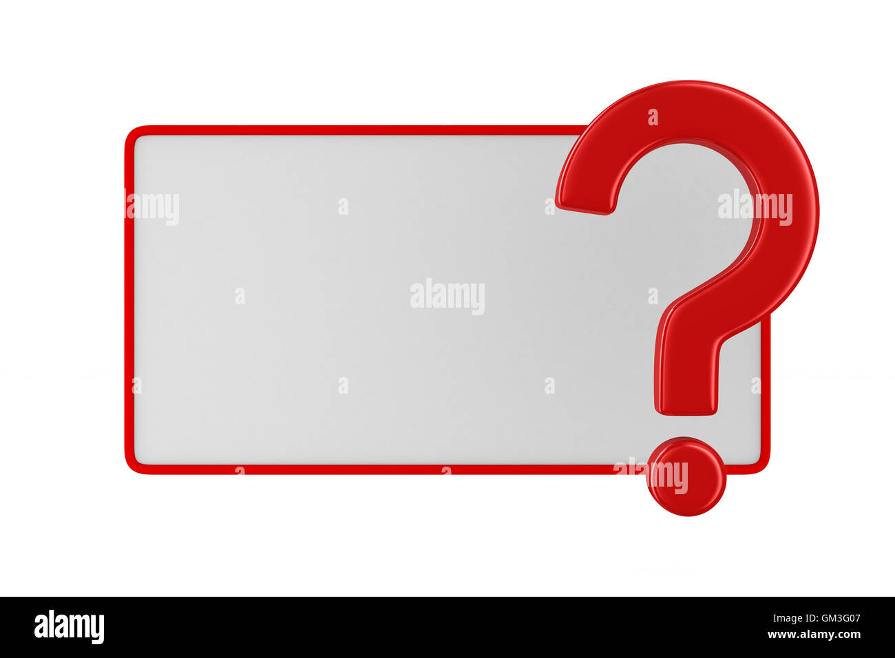 billboard with question on white. Isolated 3D image Stock Photo - Alamy