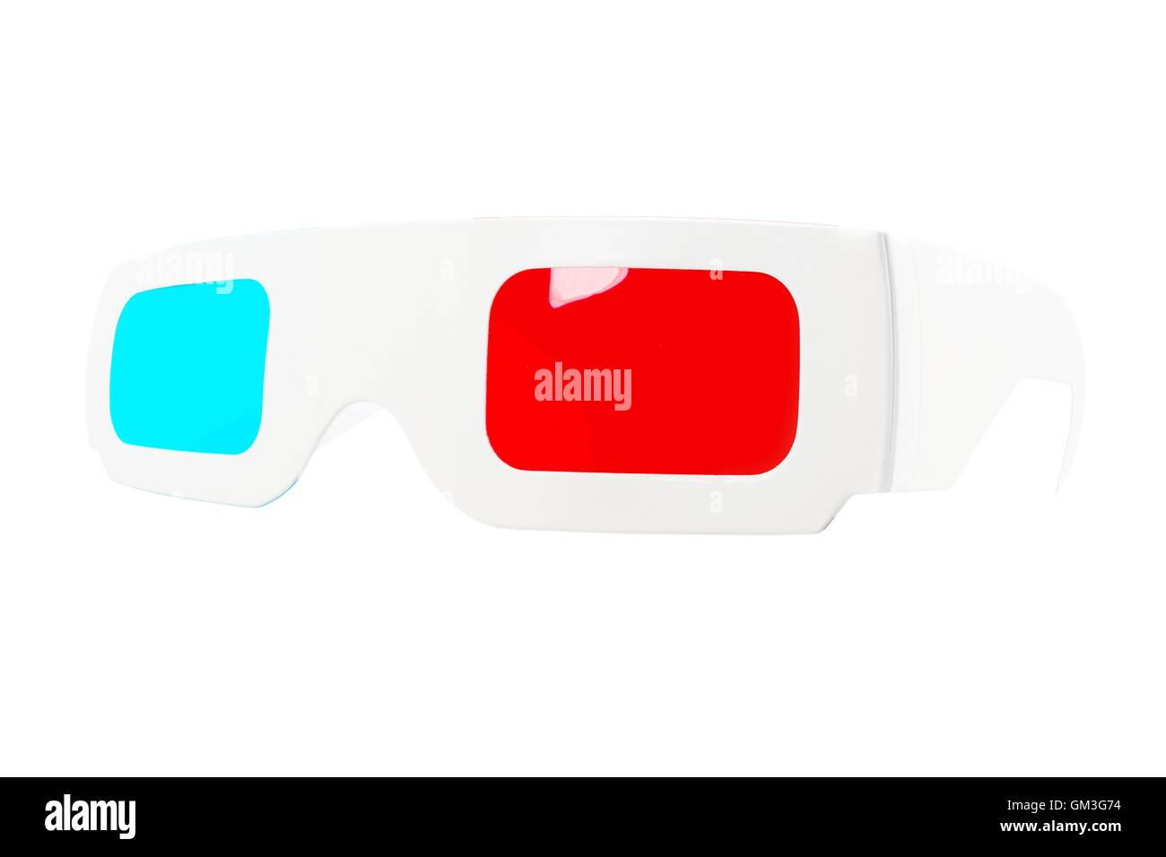 Fish-eye view of red-and-blue disposable glasses Stock Photo - Alamy