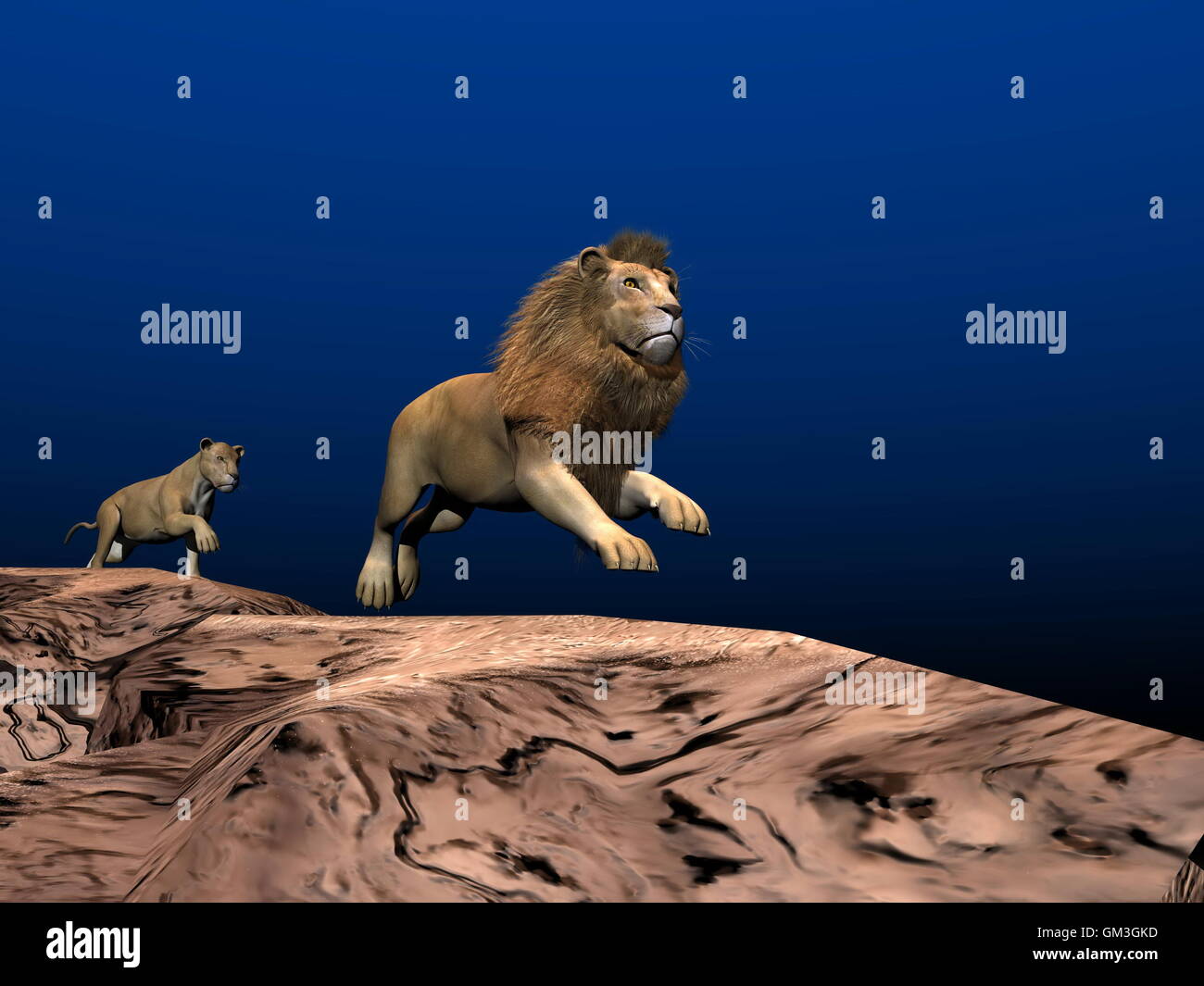 Lion running fast hi-res stock photography and images - Alamy