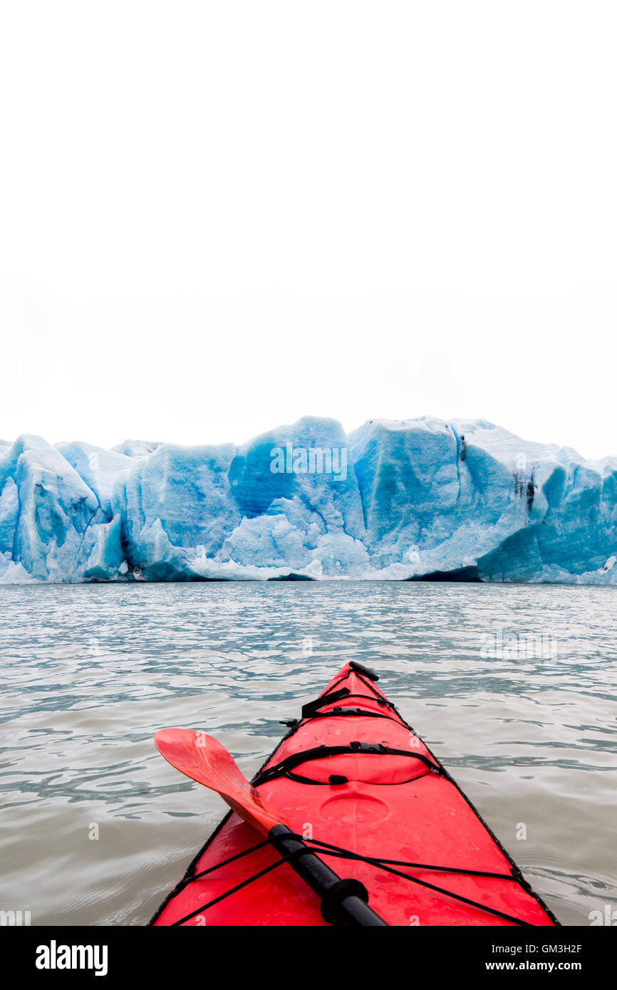 Kayak at Grey Glacier Patagonia Chile Stock Photo - Alamy